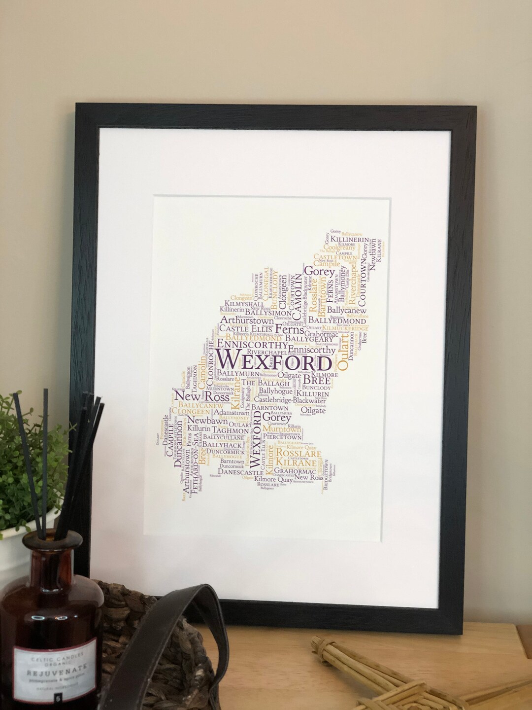 County Wexford Towns Irish Themed Word Art Poster Irish Print by ...