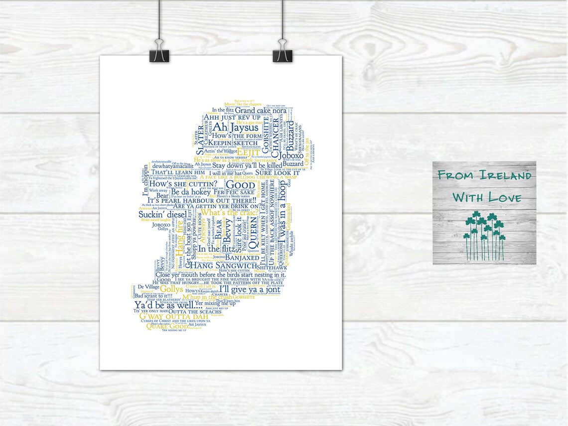 Wicklow for the 'craic' Map of Ireland Wall Art Print | Etsy