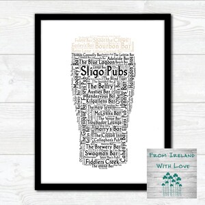Pint of Sligo Pubs Irish Themed Word Art Poster Print by Ireland With ...
