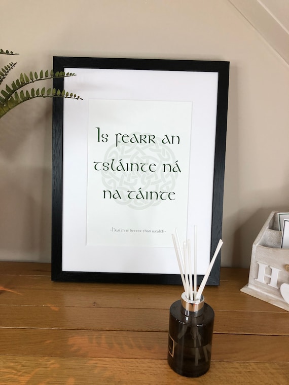 Irish Proverb 'health is Better Than Wealth 'irish - Etsy