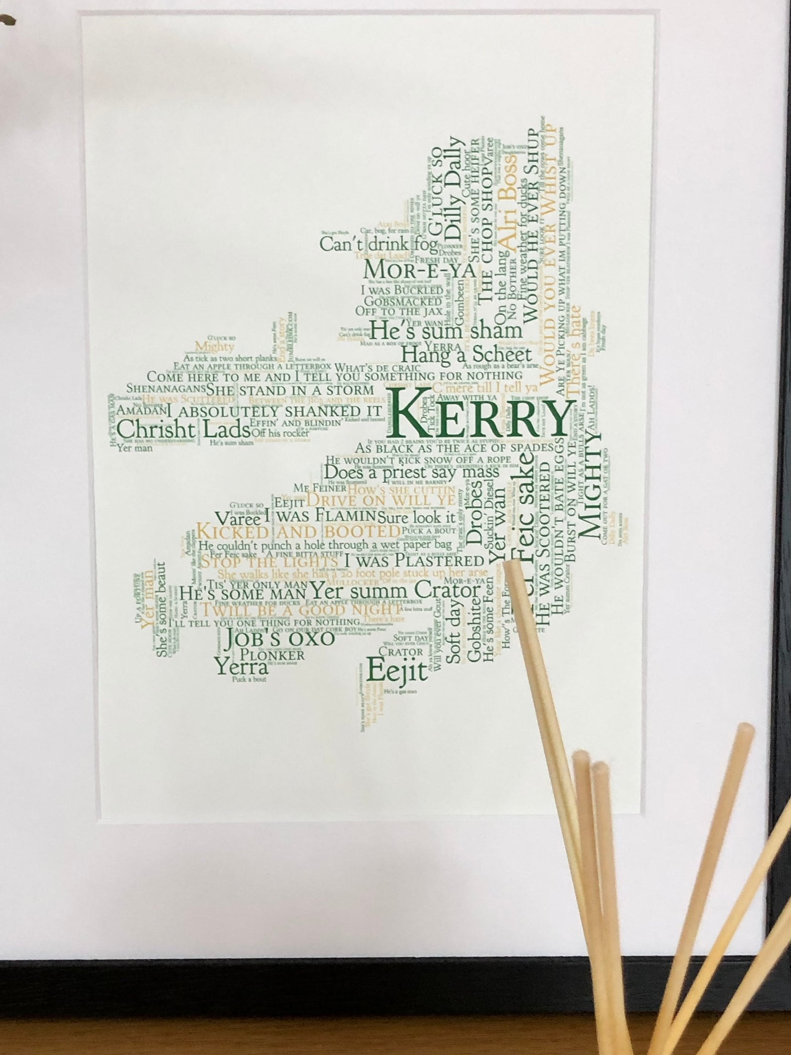 County Kerry for the 'craic' Map Irish Themed Word Art - Etsy