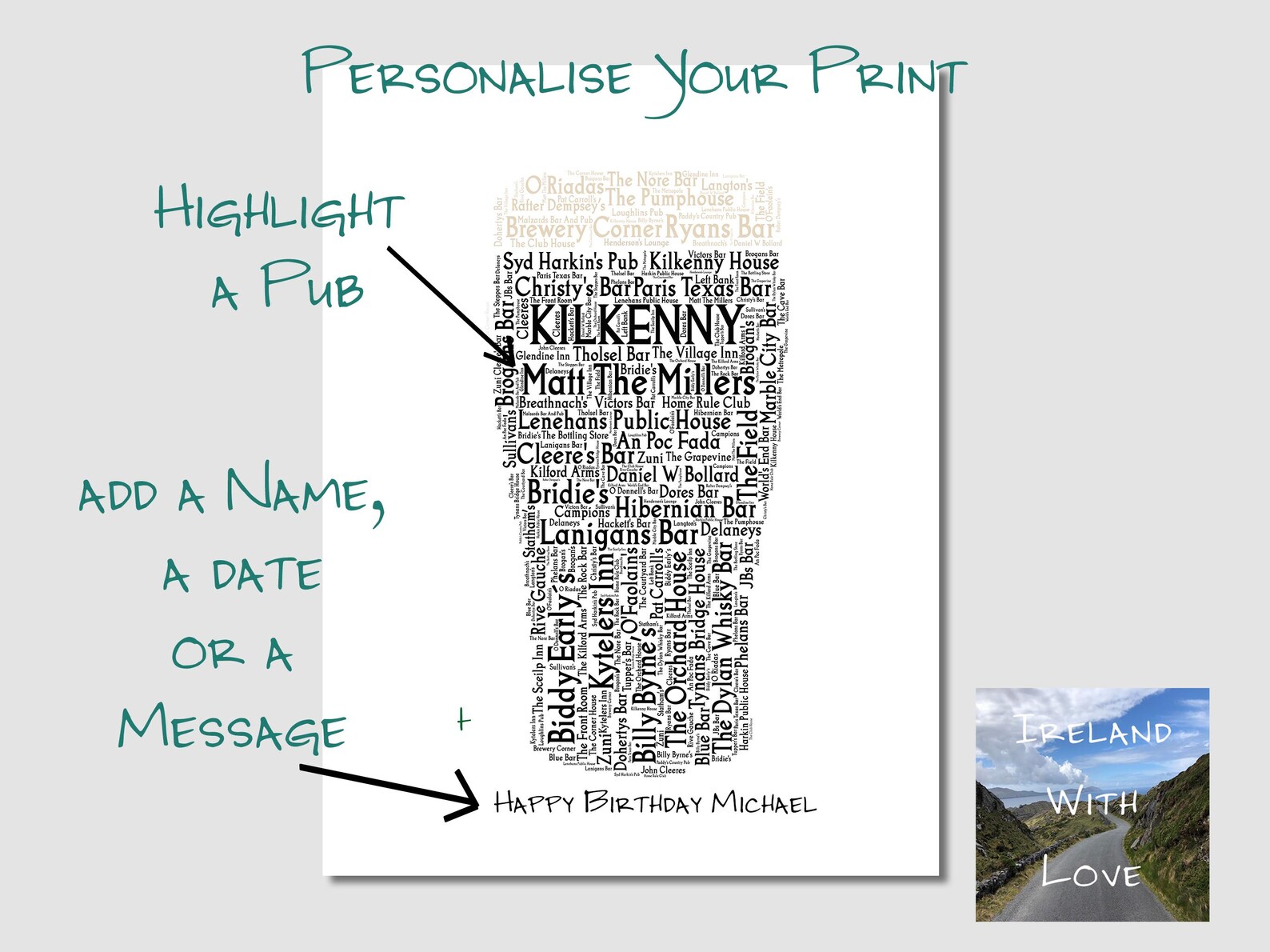 Pubs of Ireland Irish Themed Word Art Poster Print With Some of the ...