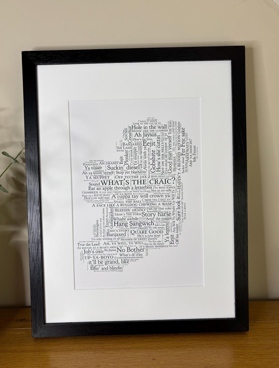 Irish Poster What S the Craic Map Wall Art Irish Print With Sayings and ...