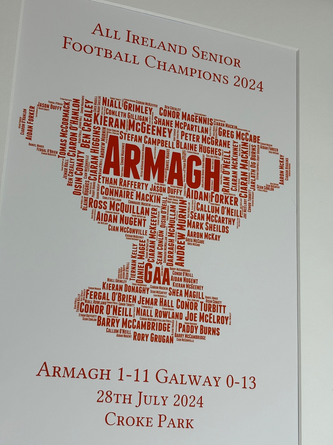 Armagh 2024 Alle Irland Senioren Fußball-Champions GAA Wort Kunstdruck ...