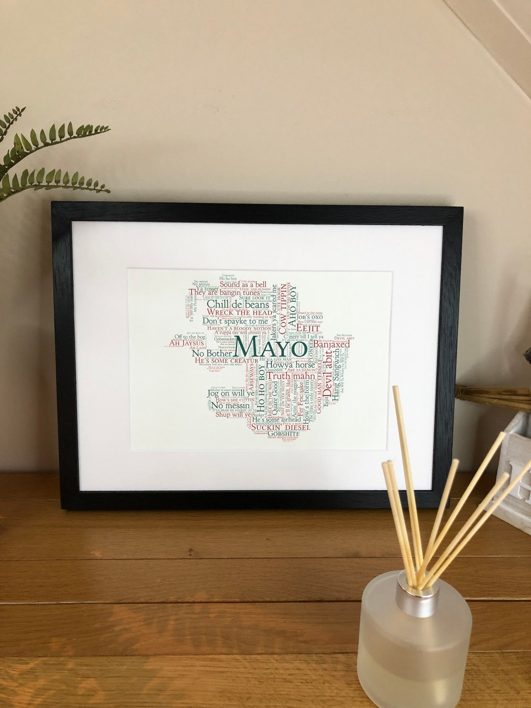County Mayo for the Craic Map Irish Themed Word Art Poster Irish Print ...