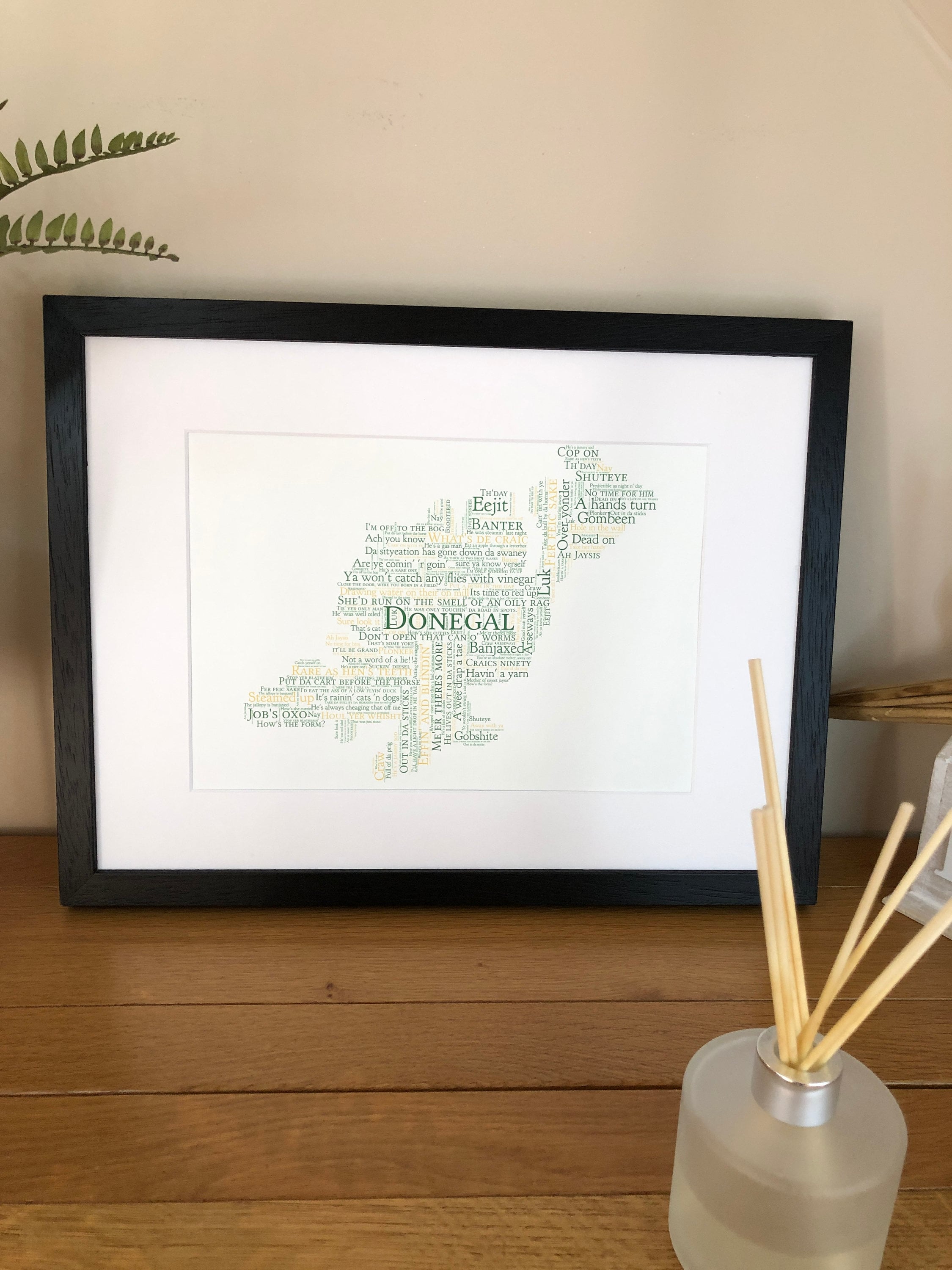 County Donegal for the 'craic' Map Irish Themed Word Art Print With ...