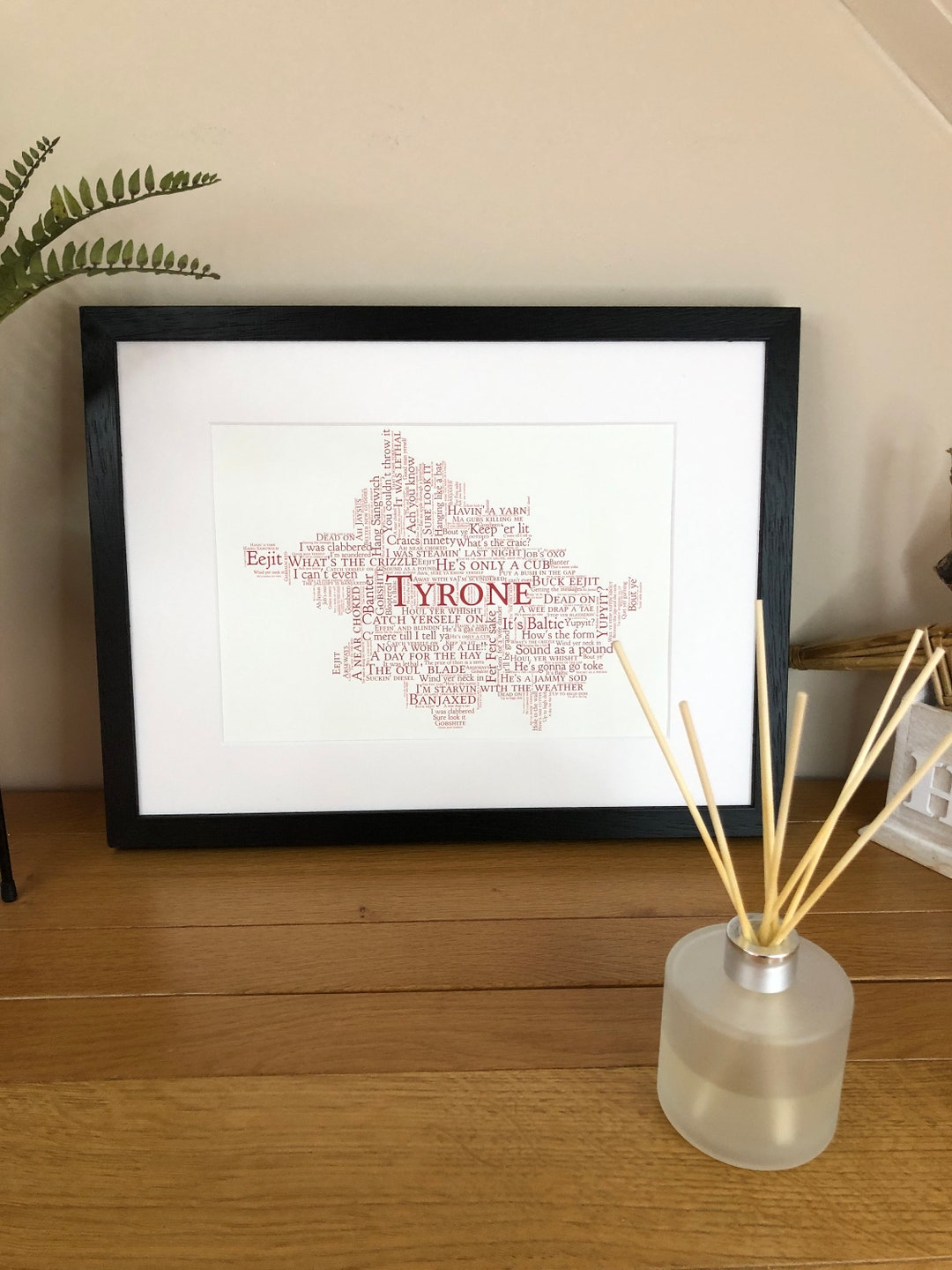 County Tyrone for the Craic Map Irish Themed Word Art Poster Irish ...