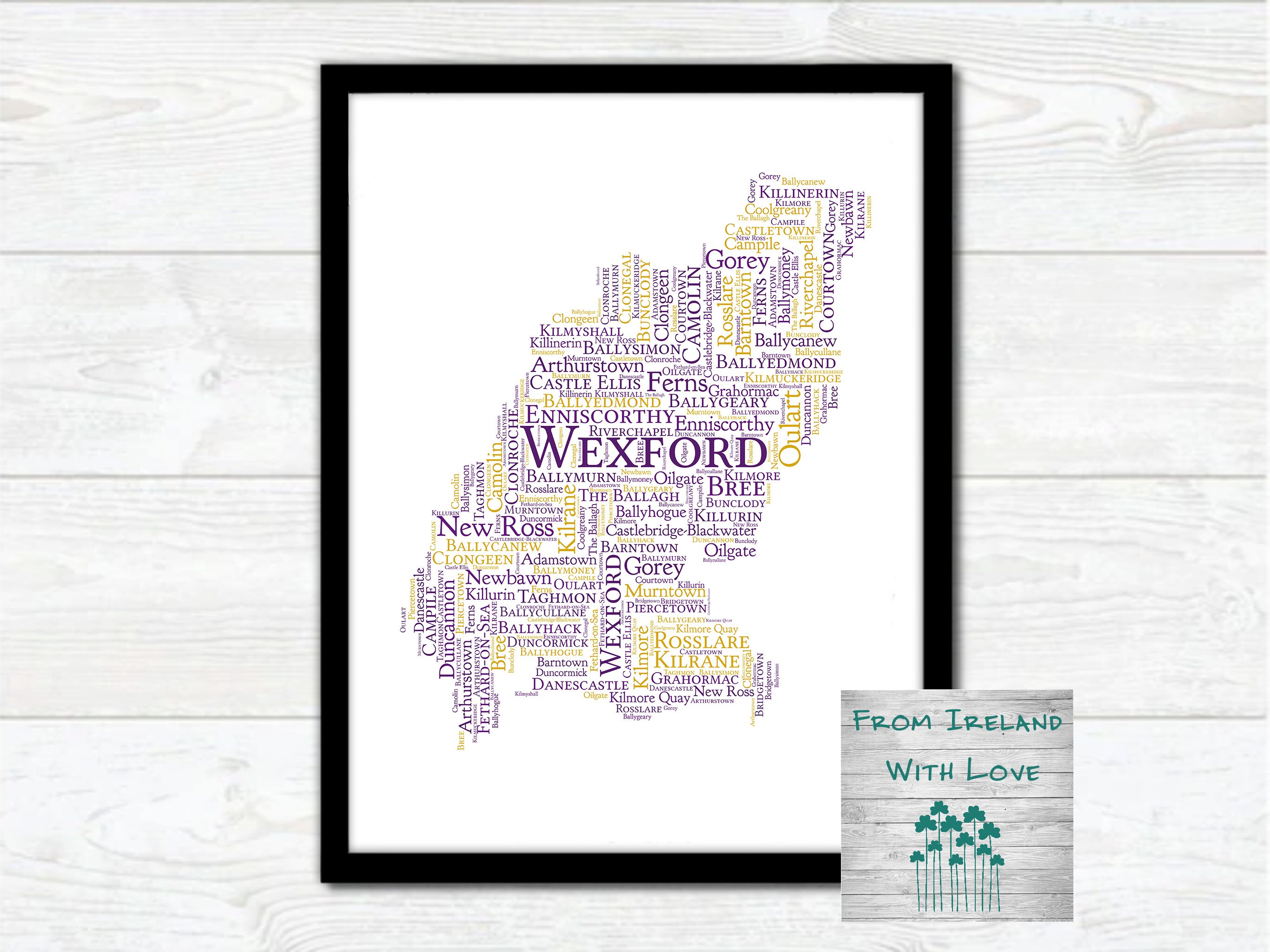 County Wexford Towns Irish Themed Word Art Poster Irish Print by ...