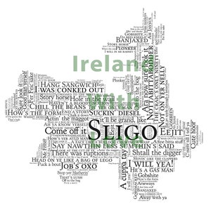County Sligo for the Craic Map Irish Themed Word Art Poster Irish Print ...