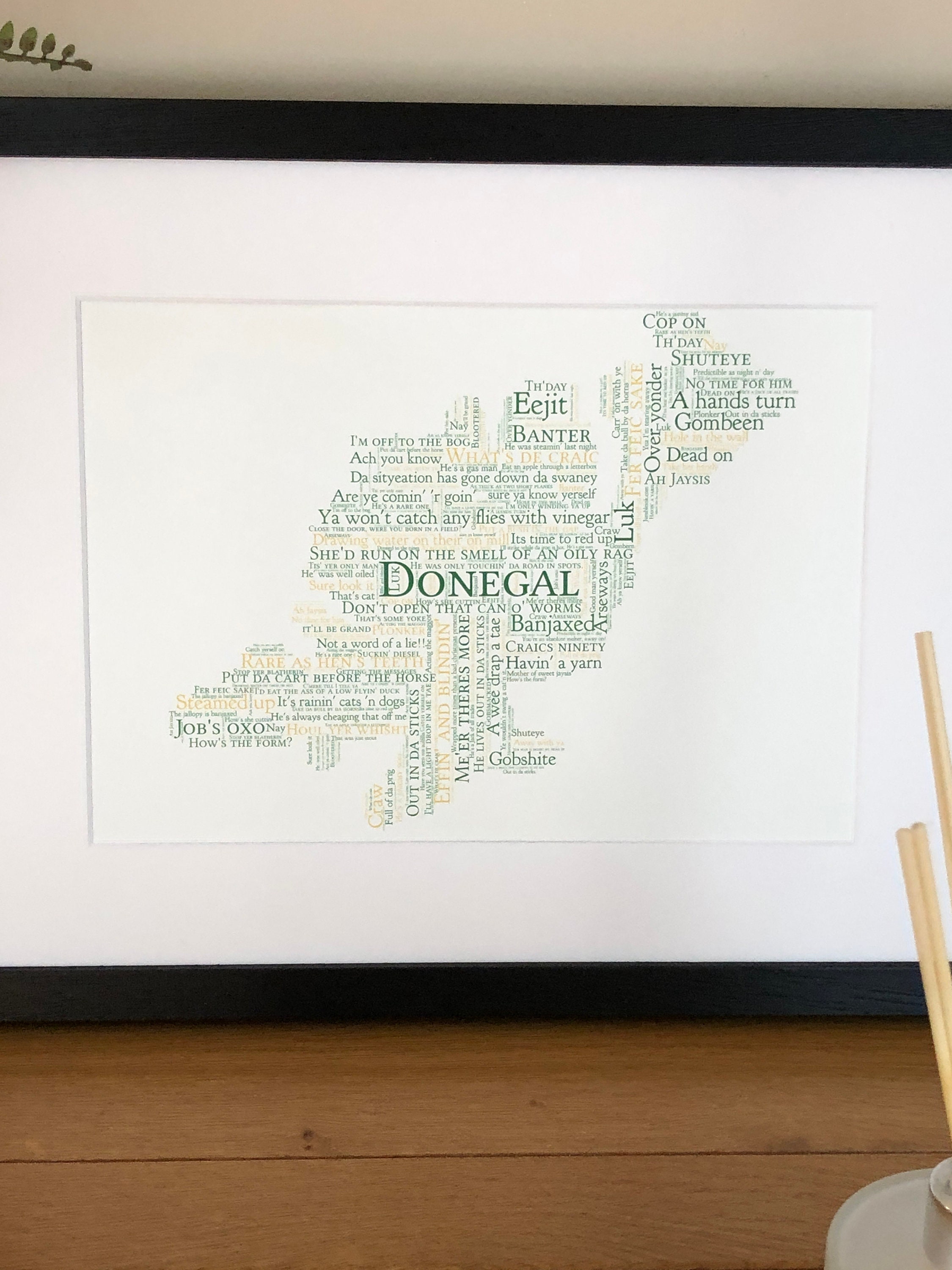 County Donegal for the 'craic' Map Irish Themed Word Art Print With ...