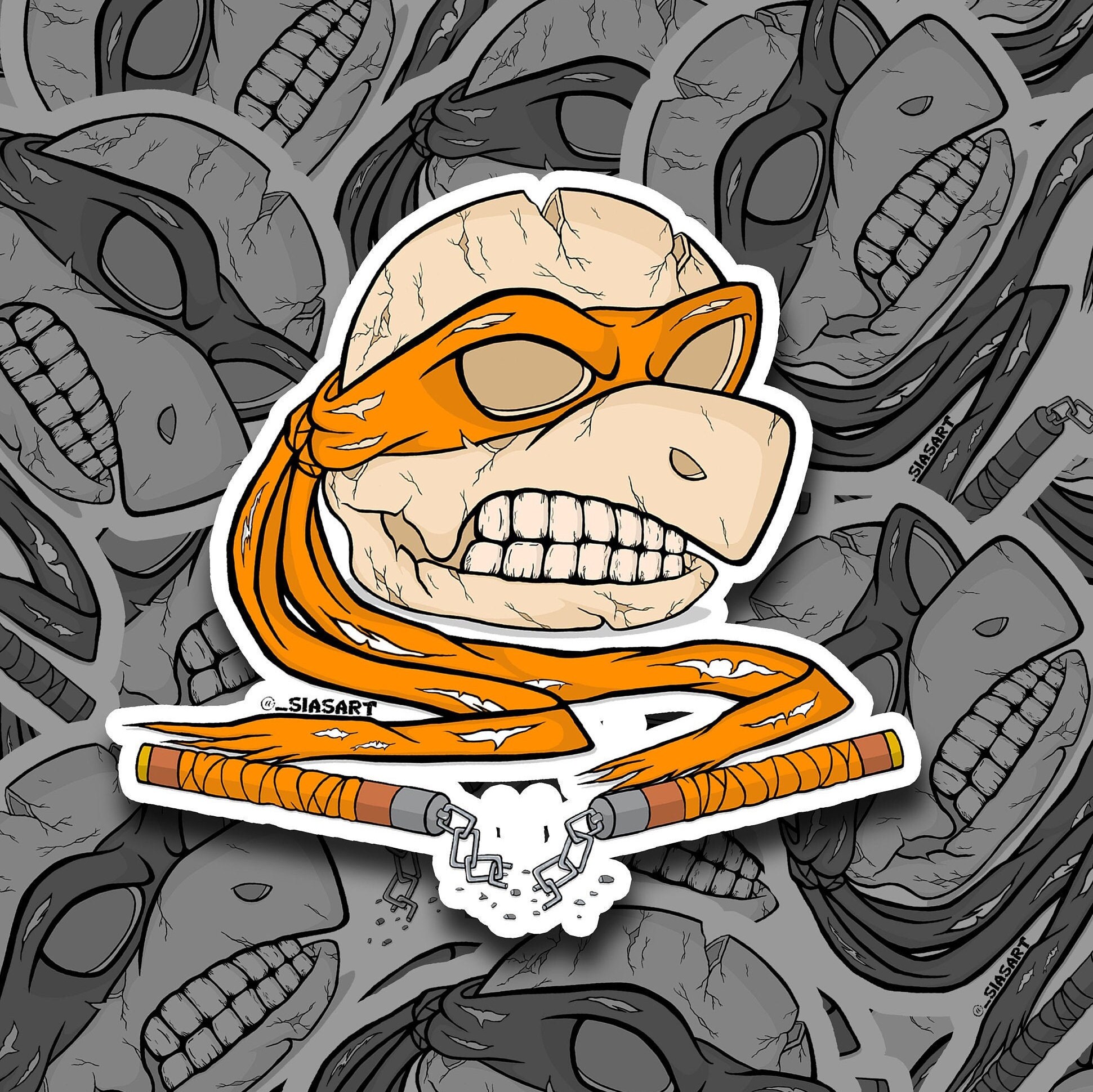 Ninja Turtle Mikey Sticker - Etsy