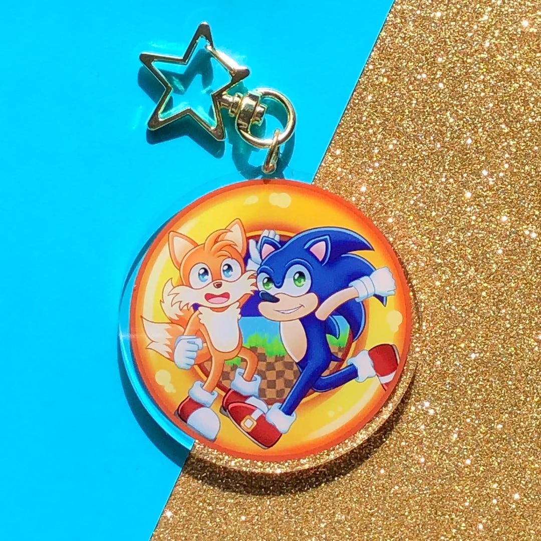 Sonic and Tails Ring Video Game Acrylic Keychain A Grade - Etsy