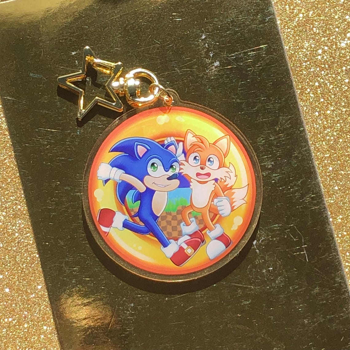 Sonic and Tails Ring Video Game Acrylic Keychain A Grade - Etsy