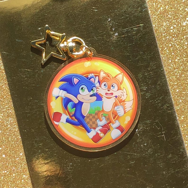 Sonic and Tails Ring Video Game Acrylic Keychain A Grade - Etsy