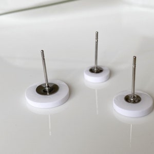 Minimalist Matte White Studs, Tiny Small Medium Large Round Studs for ...