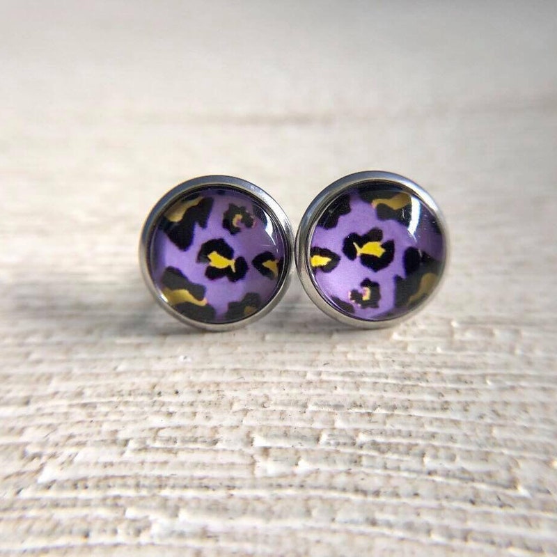 Zebra Stud Earrings - Etsy