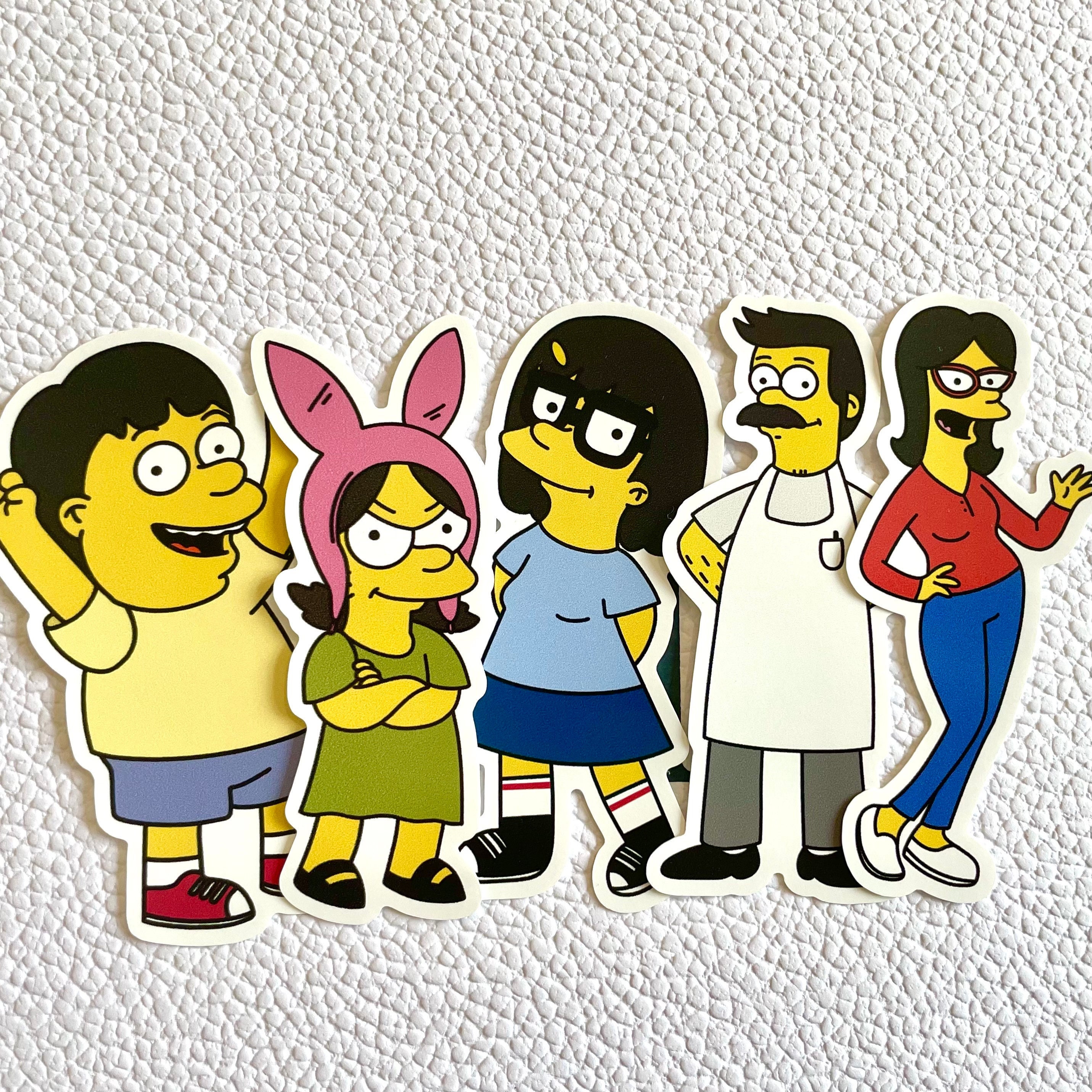 Bobs Burgers X the Simpson Crossover Sticker Pack - Etsy Israel