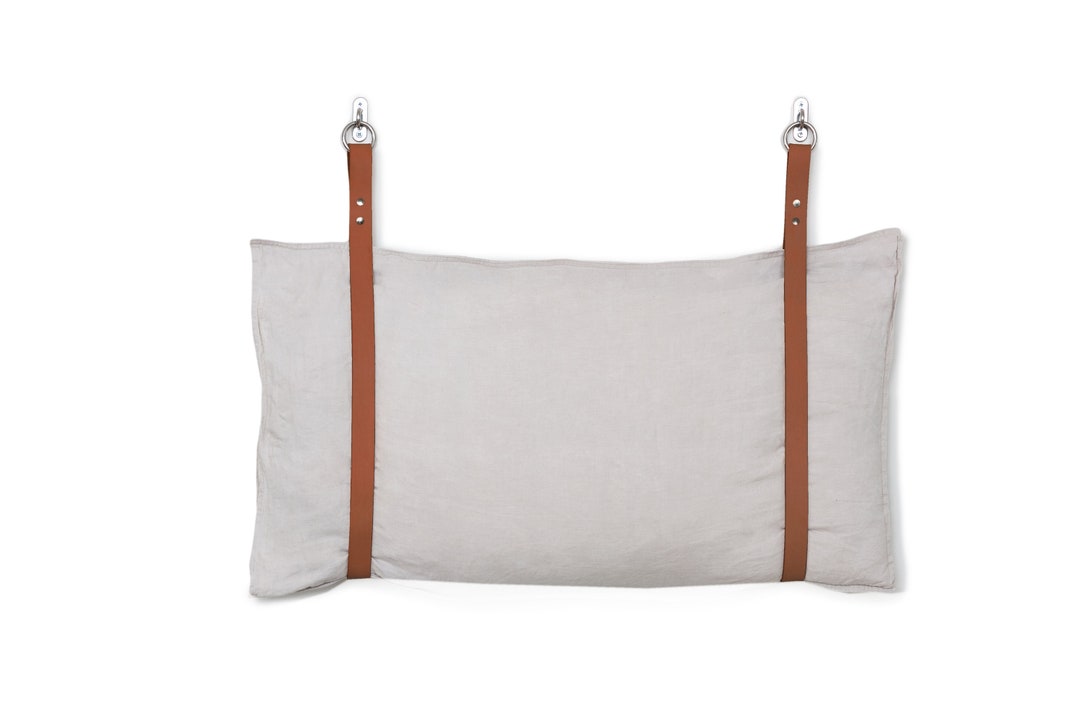 Leather Bench Cushion Strap Headboard Bed Pillow Bracket, Single Strap ...