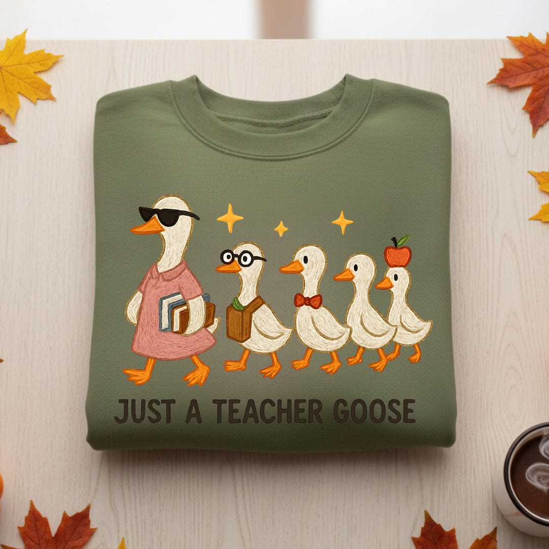 Just A Teacher Goose SVG PNG | Funny Teacher Shirt Design | Cute Farm ...