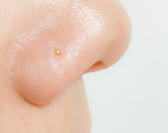 TEENY TINY Nose Bones Nose Ring 22 Gauge Rose Gold Nose Stud Tiny Nose Ring 1mm Nose Stud ...