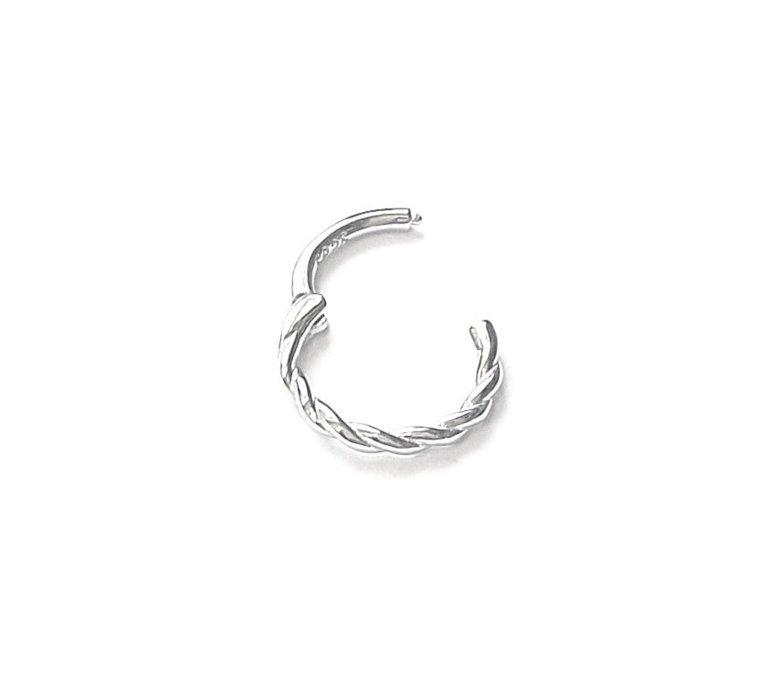 Silver Hoop Piercing, Helix Ring, Septum, Cartilage Clicker Ring ...