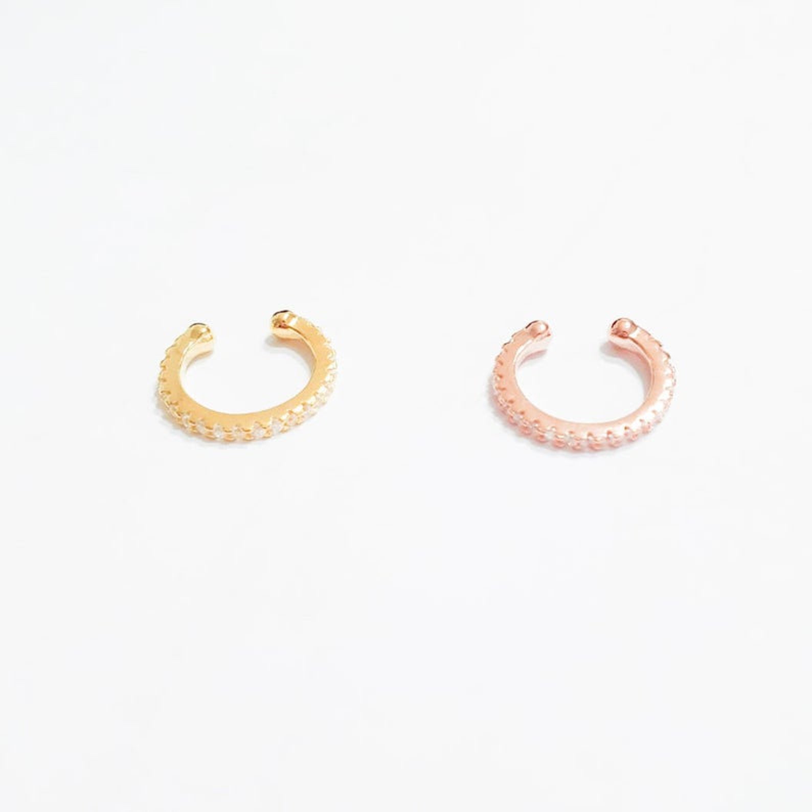 Rose Gold Ear Cuff-cz Ear Cuff-rose Gold Ear Cuff Earring-rose - Etsy