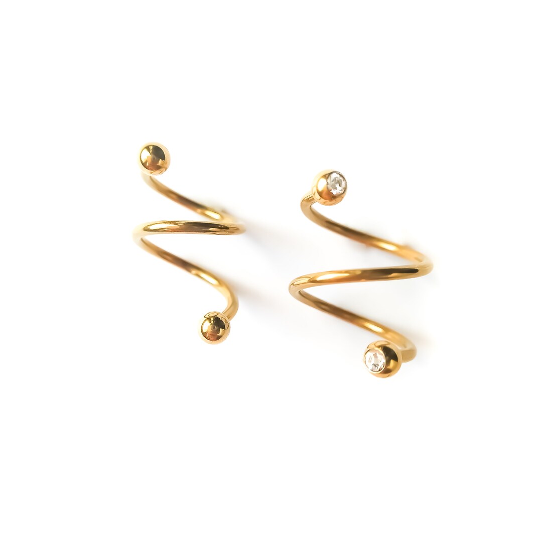 16G Spiral Helix Earring CZ - Twist Helix - Spiral Helix - Screw Ball ...
