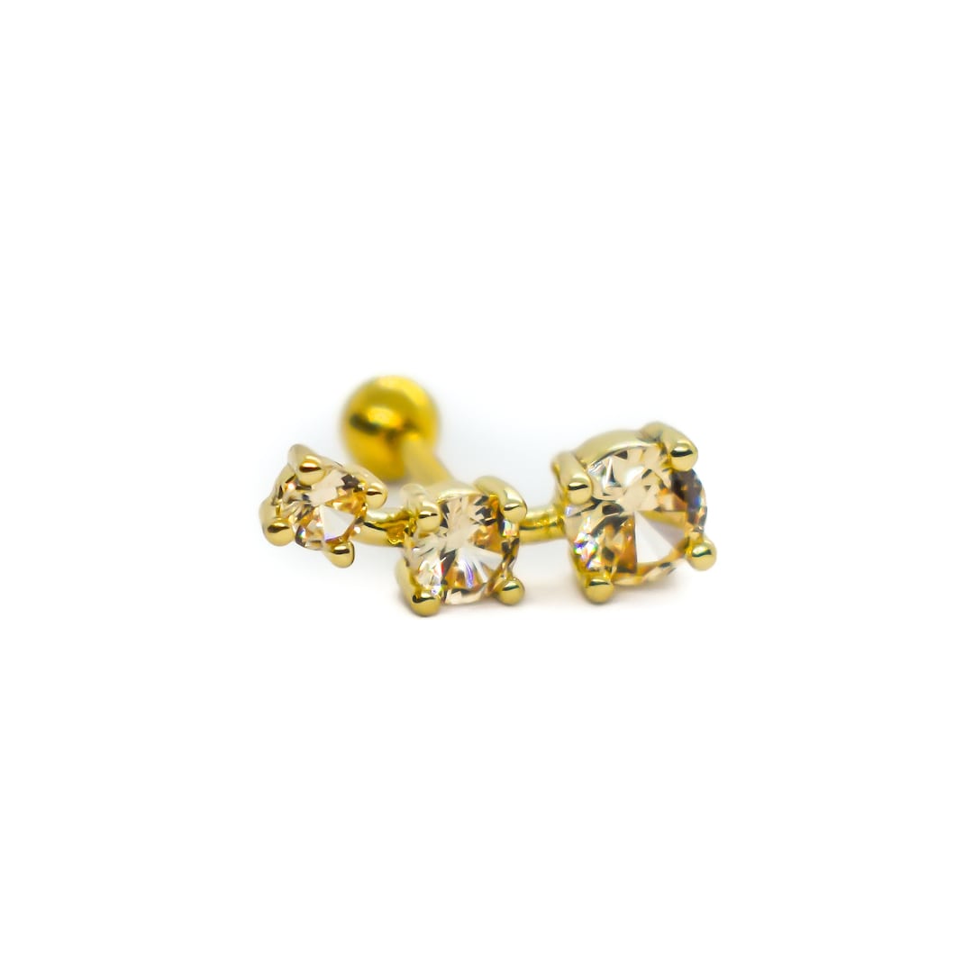 Curved Helix Cartilage Ear Piercing Internal Thread - 16g Ball Back ...