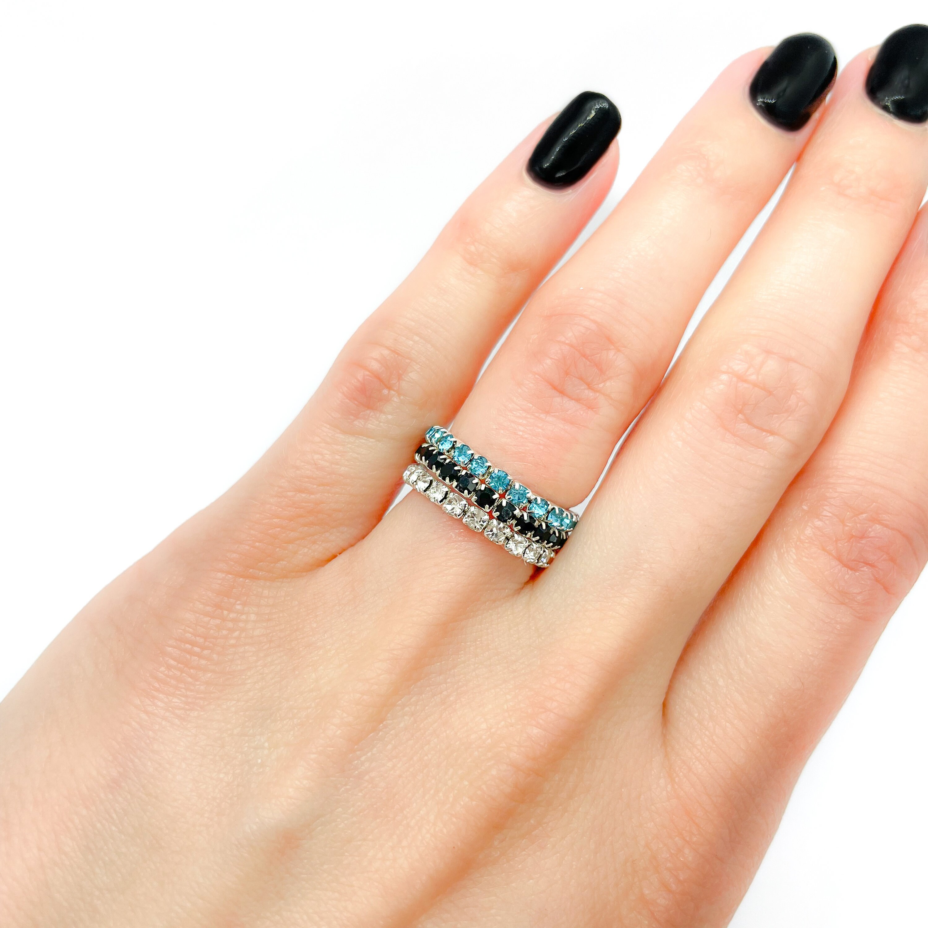 Stackable Rings - Crystal Ring - Stretch Rings - Elastic Ring ...