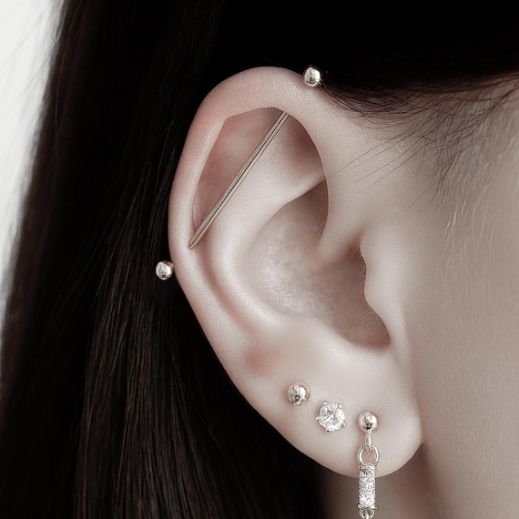 Industrial Barbell Ear Piercing