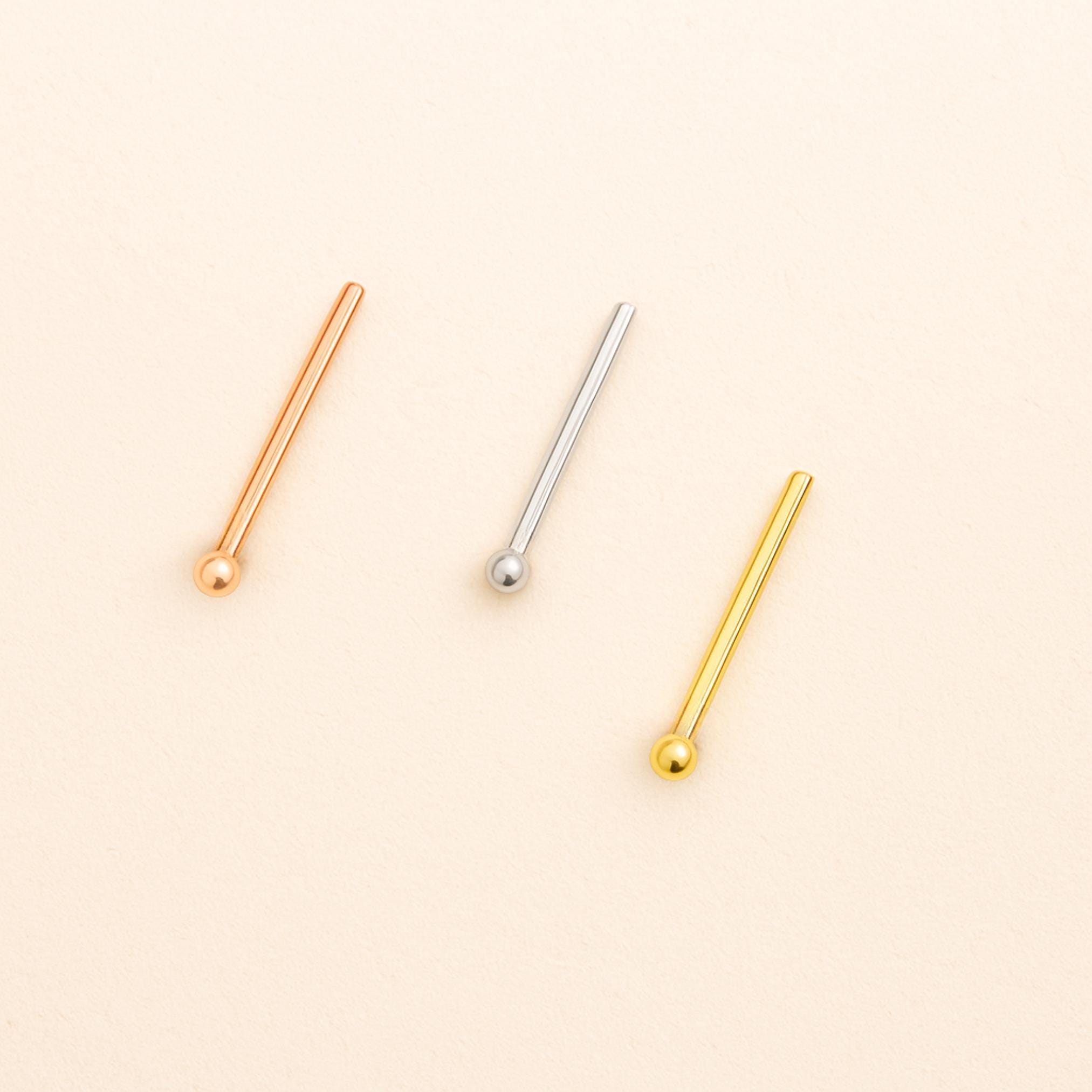 Nose Stud Gold 1mm - Tiny Nose Stud Piercing - Tiny Ball Nose Stud ...