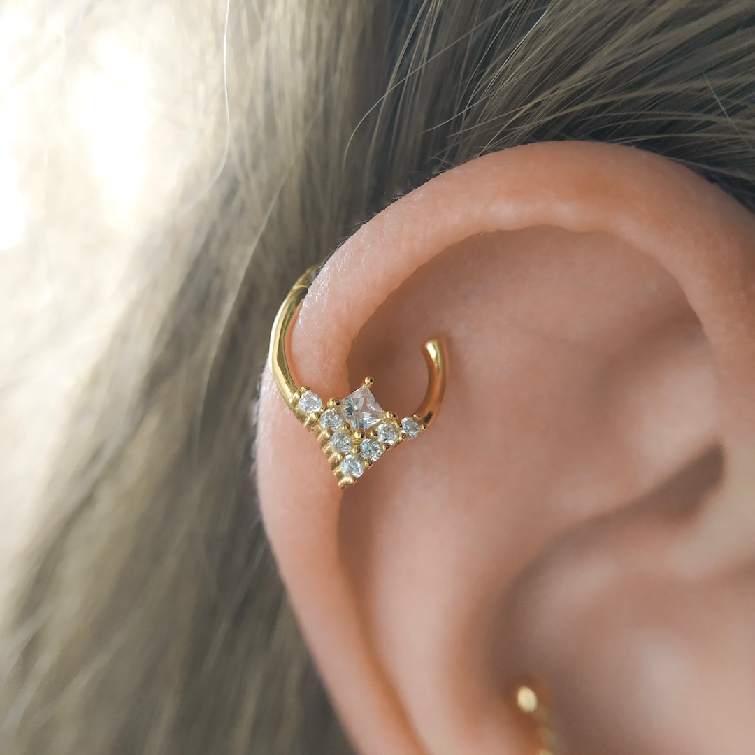 Gold Helix Hoop Ring, 16g Helix Cartilage Ring, 16g Ear Ring, 16g ...