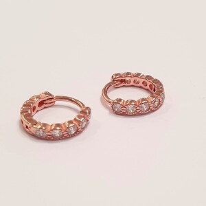 Helix Earring-rose Gold Helix-rose Gold CZ Helix Hoop Earring-rose Gold ...