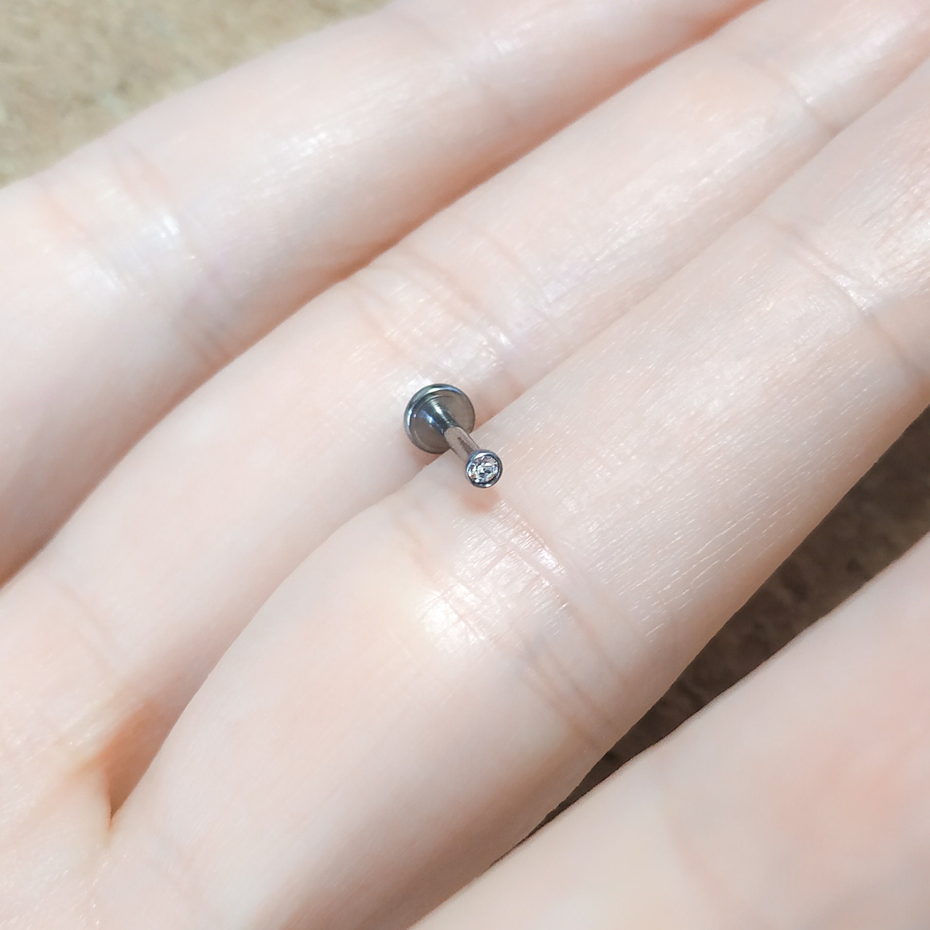 Super Tiny 2mm 16g Internal Thread Labret Stud Flat Back Cartilage ...