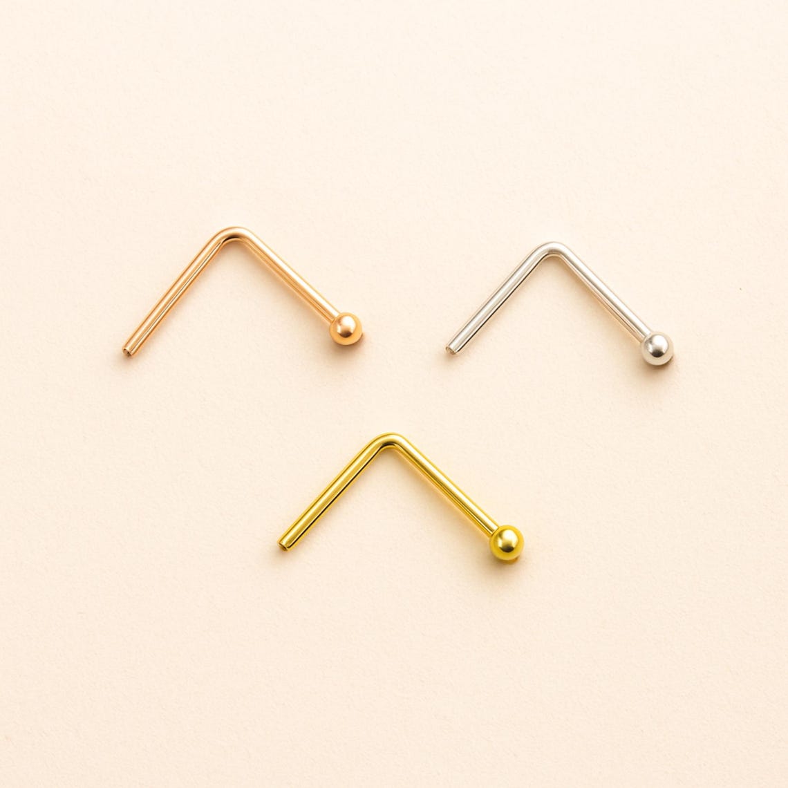 Nose Stud Gold 1mm - Tiny Nose Stud Piercing - Tiny Ball Nose Stud ...
