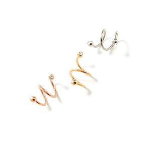 16G Spiral Helix Earring CZ - Twist Helix - Spiral Helix - Screw Ball ...
