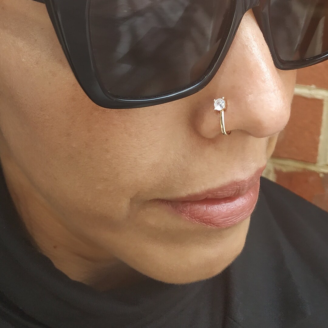 Fake Nose Piercing Jewelry - Clip on Non Pierced Nose Ring - No ...