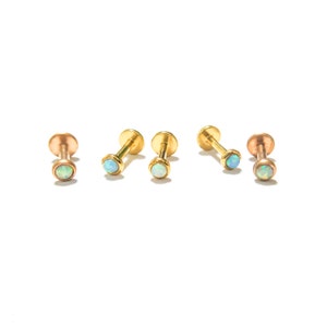 Flat Back Opal Helix Piercing, Flat Labret Screw Opal Helix,helix ...