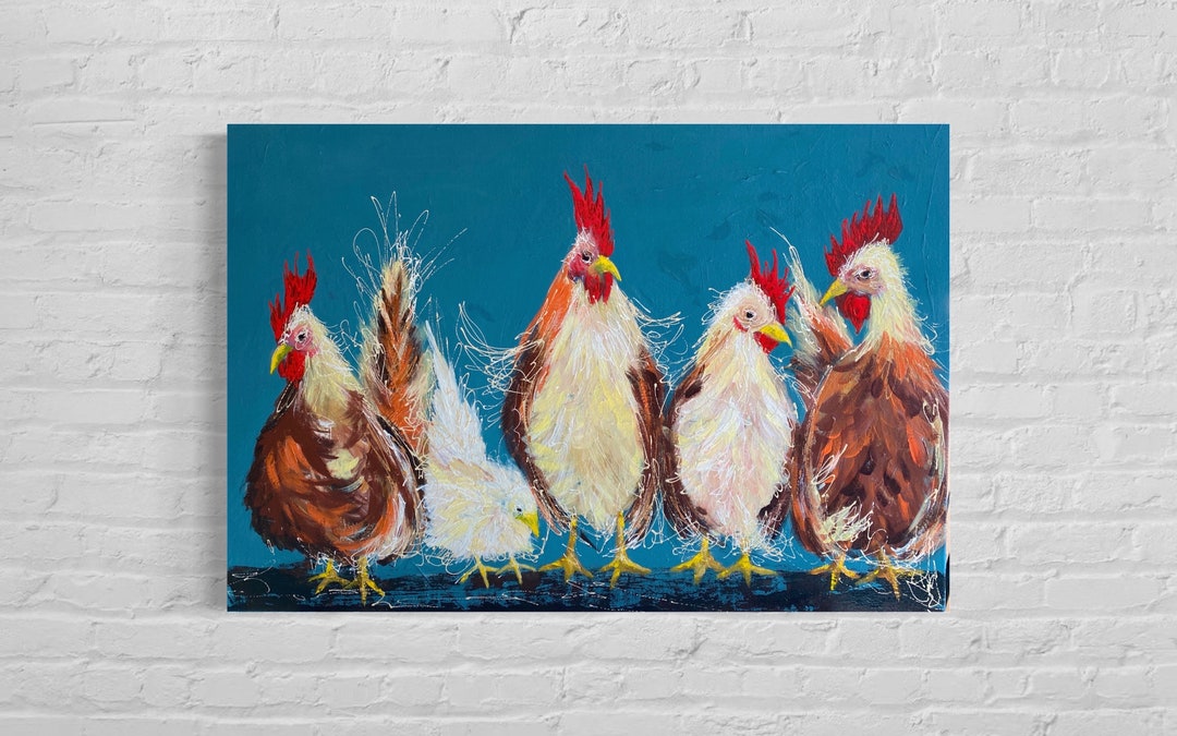 Animal Art Print. Hen Painting. Hen Party, Gift + Free Personalised ...