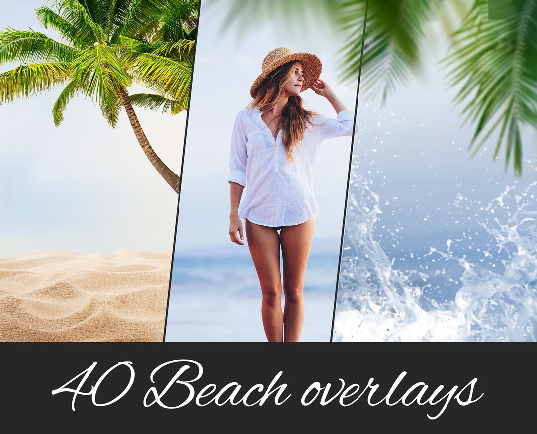 40 Beach Overlay Photoshop Water Splash Palm Overlay Beach - Etsy
