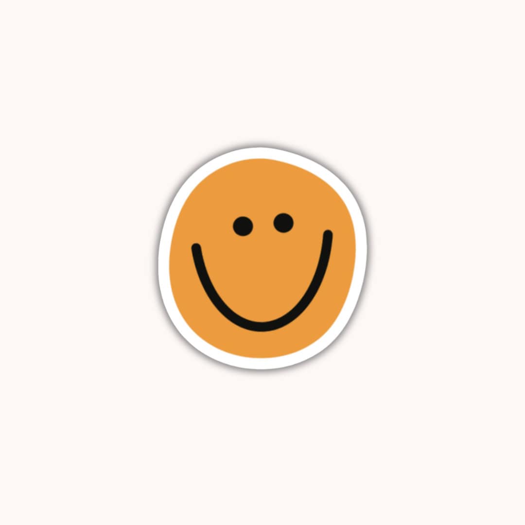 Smiley Face Vinyl Sticker - Etsy
