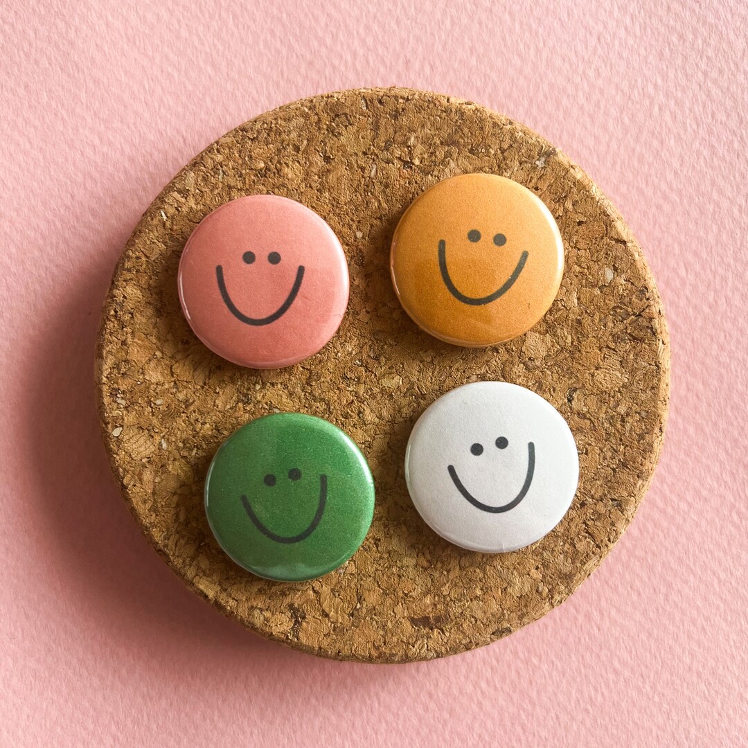 Smiley Face Badges - Etsy
