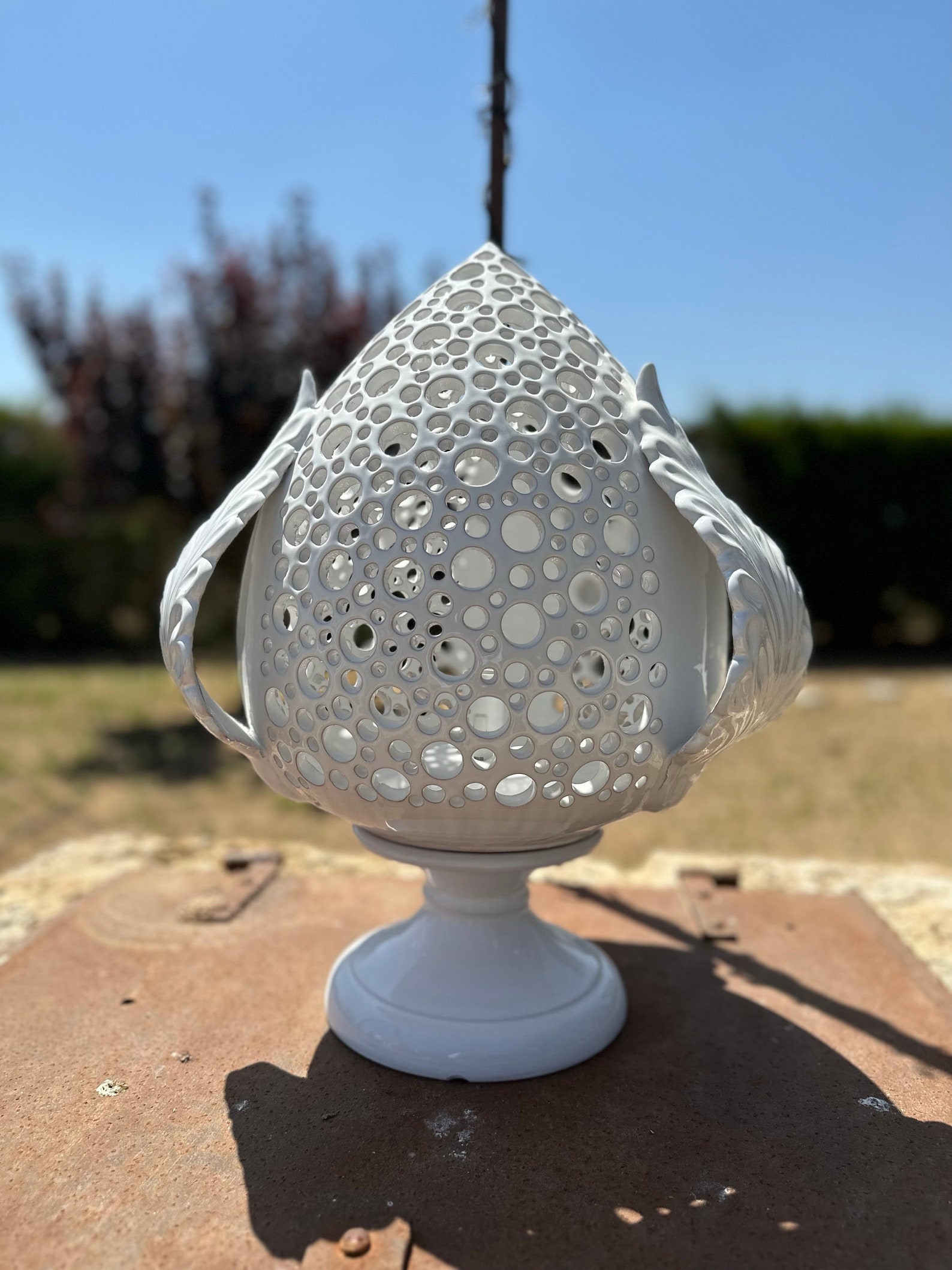 PUMO Perforated Lamp in Apulian Leccese Salentino Ceramic Table Lamp ...