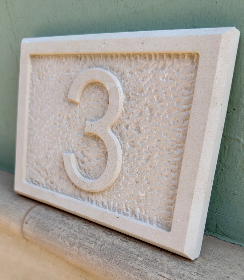 Deep Engraved Stone Limestone Sign House Nameplate Handmade House Sign ...