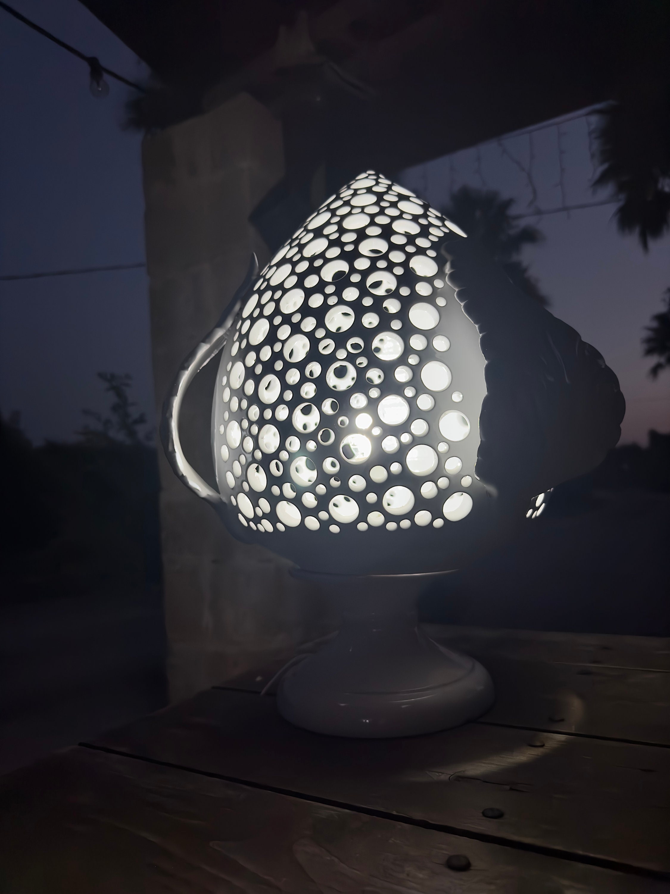 PUMO Perforated Lamp in Apulian Leccese Salentino Ceramic Table Lamp ...