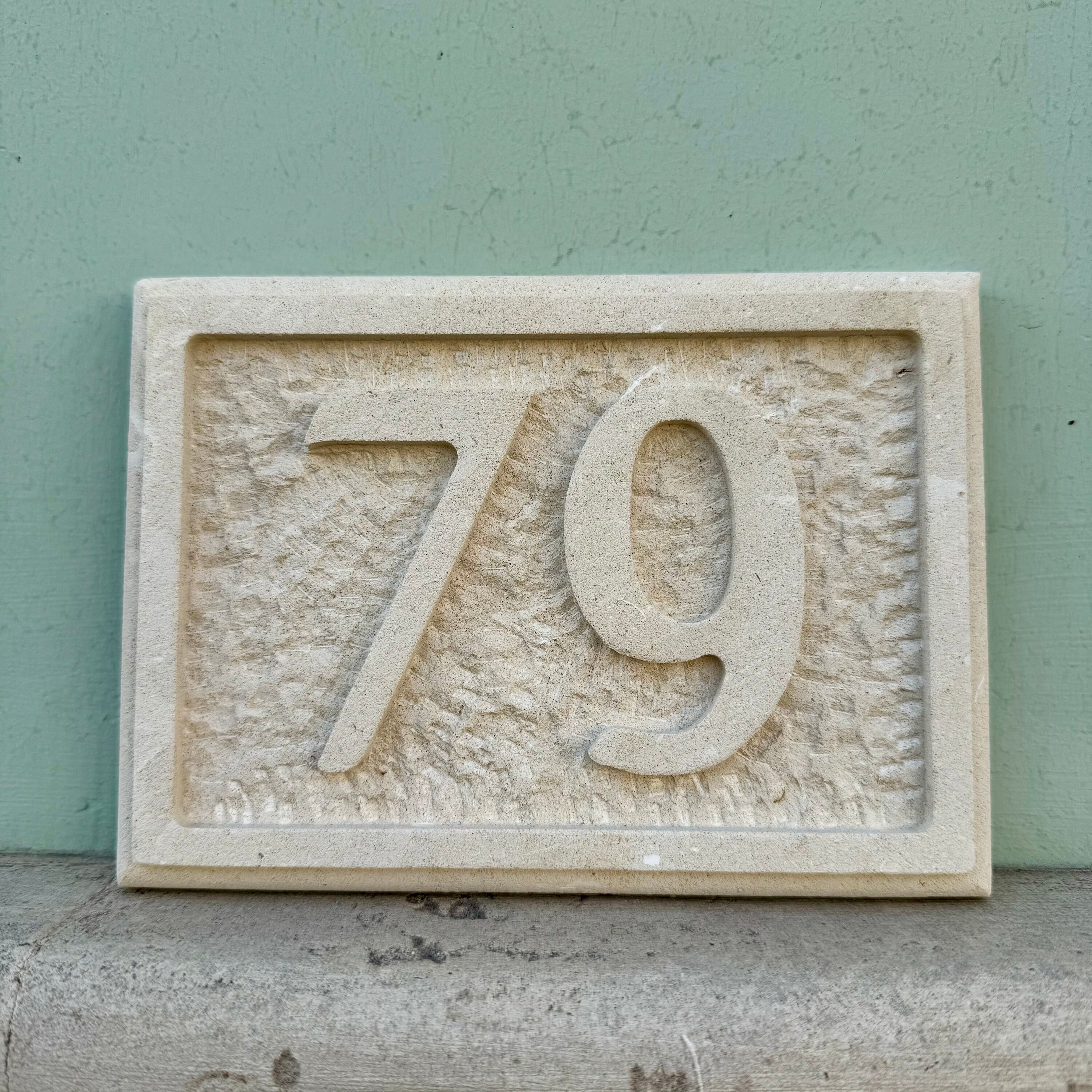 Deep Engraved Stone Limestone Sign House Nameplate Handmade House Sign ...