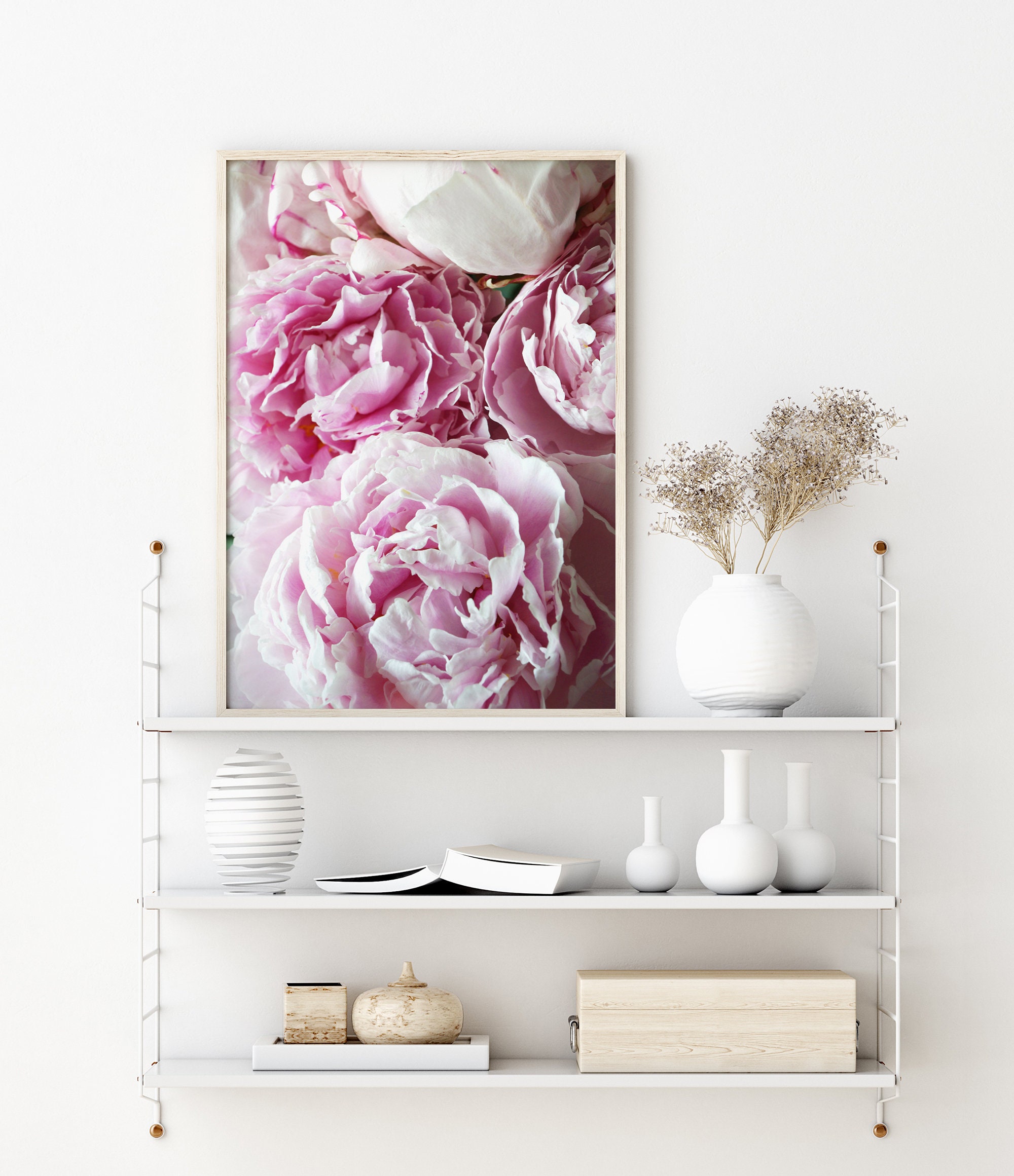 Pink Peony Wall Art, Fine Art Peony Photography, Blush Pink Floral Art ...