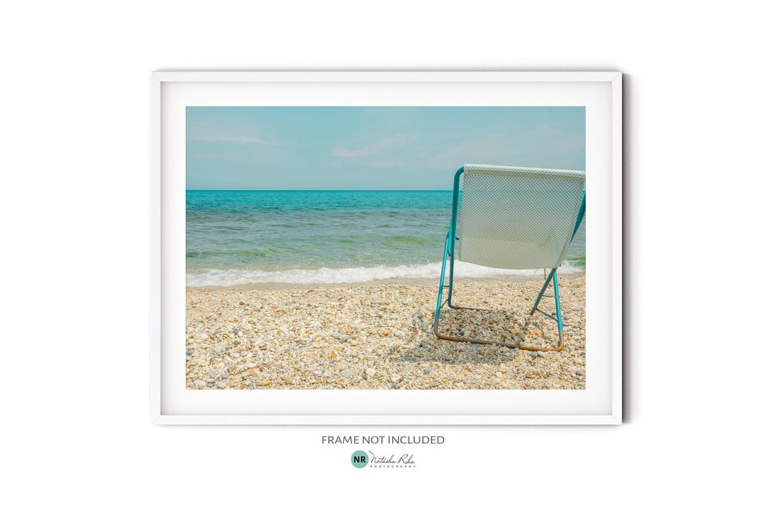 Beach Chair Print, Fine Art Beach Photography Print, Retro Style Beach ...