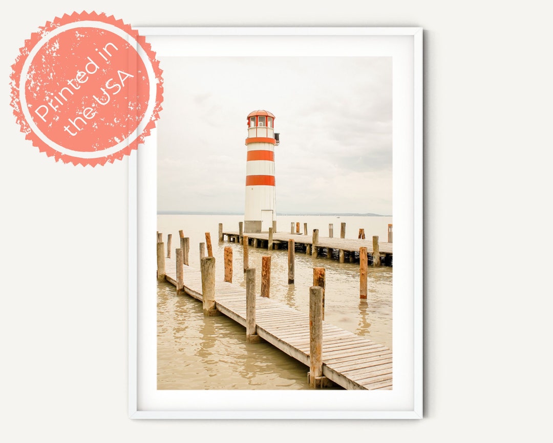 Neutral Lighthouse Print Fine Art Lake Landscape Photography - Etsy