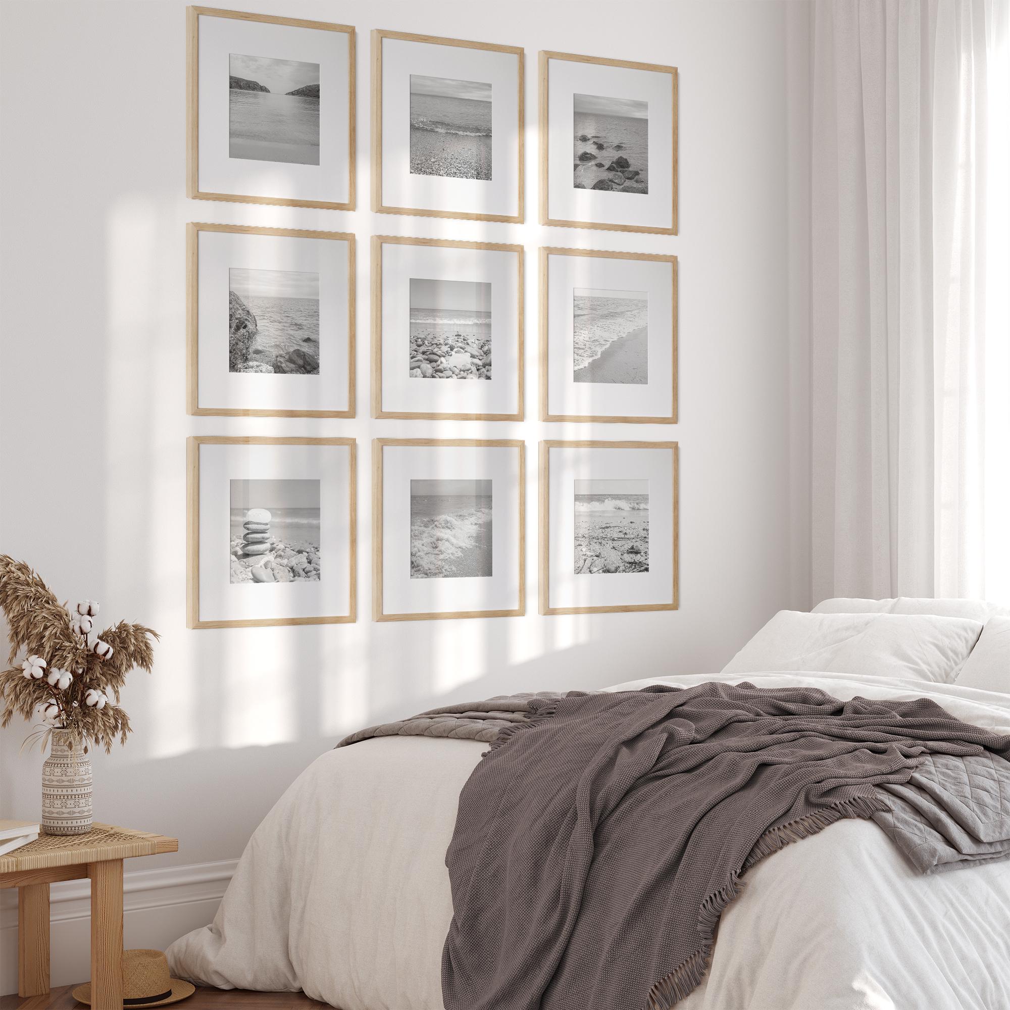 Black and White Beach Gallery Wall Set of 9 Prints, Fine Art Beach ...